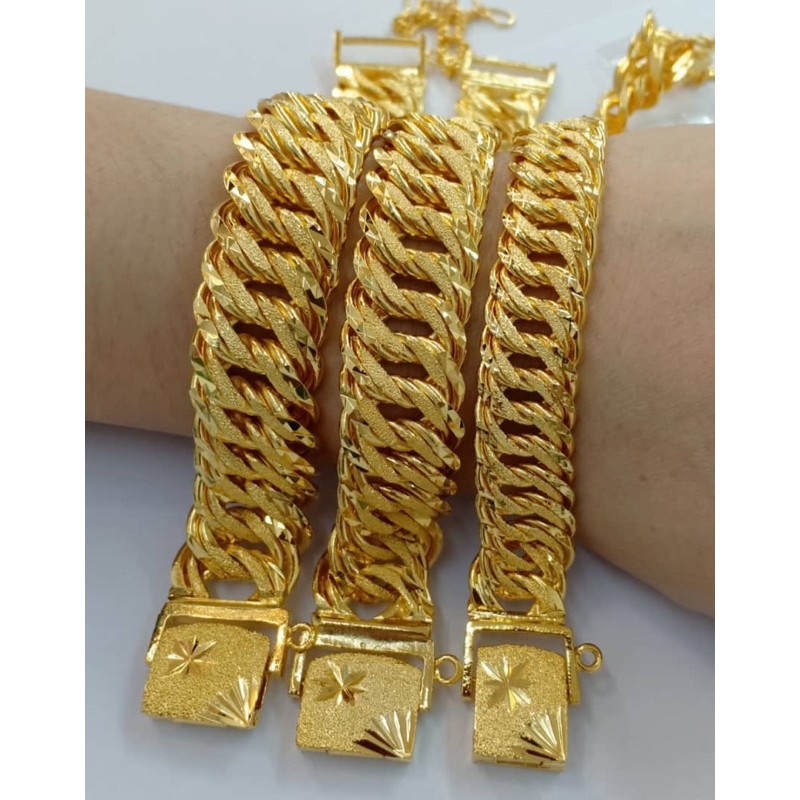 Emas Bangkok Sadur 24k COCO Rapat Klip petak💥Harga Kilang BORONG ...