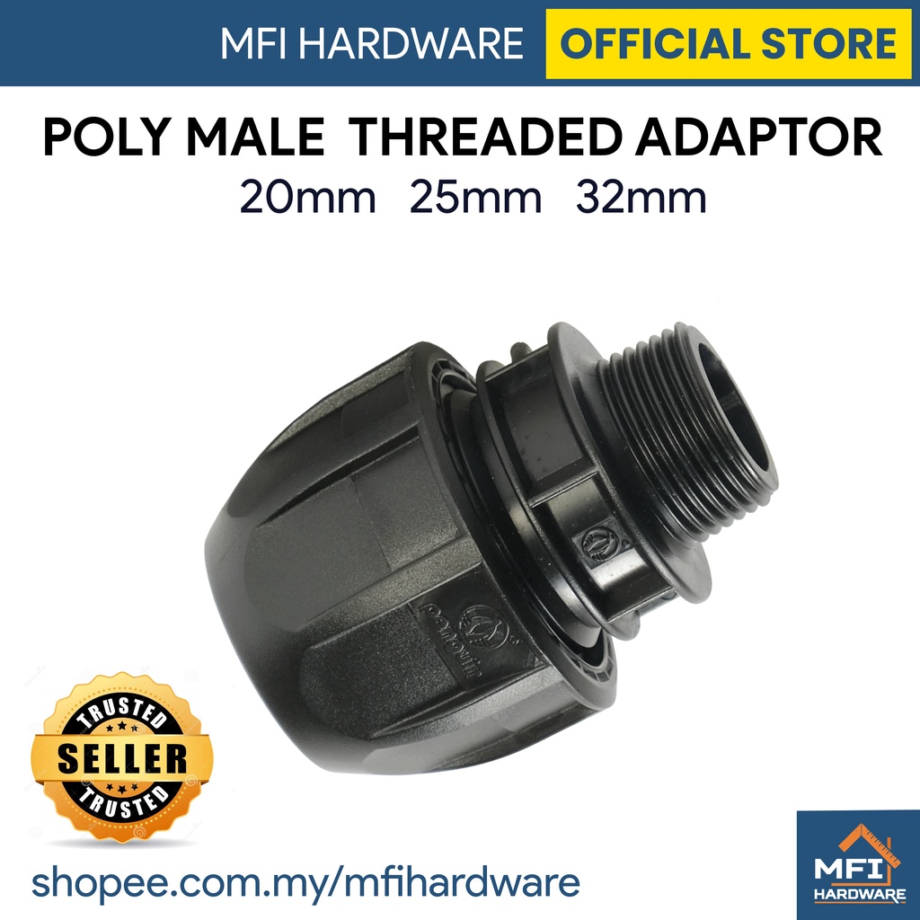 POLY MALE THREADED ADAPTOR 20MM/25MM/32MM | Shopee Malaysia