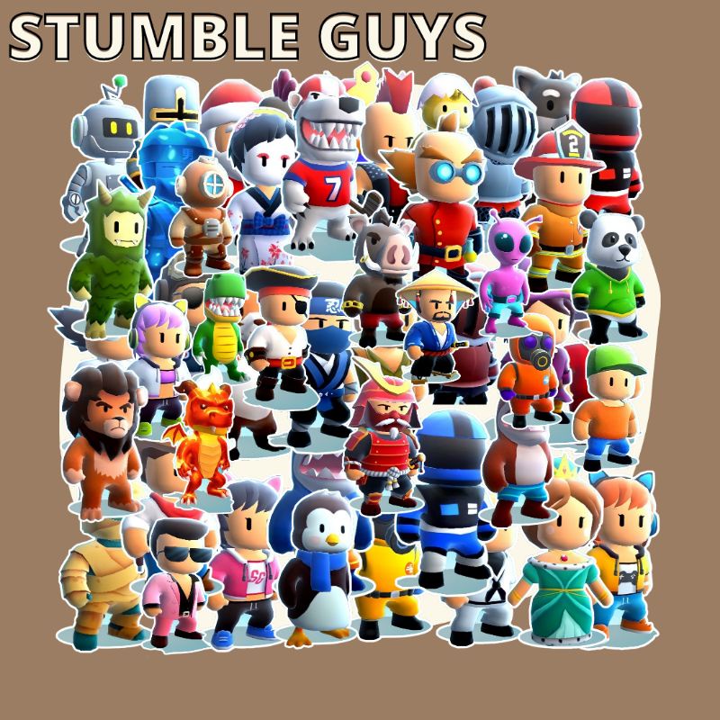 Stumble GUYS GAME STICKER SET CONTAINS 10PCS (WATERPROOF) | Shopee Malaysia
