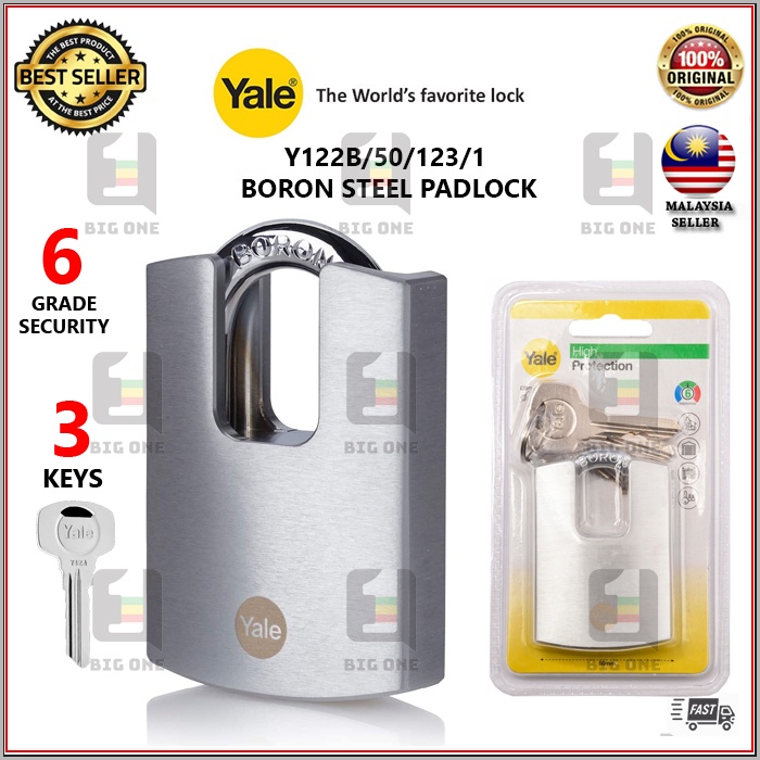 (HEAVY DUTY) YALE Y122B/50/123/1 50MM ANTI CUT OUTDOOR BORON STEEL TO REPLACE Y122 PADLOCK ...