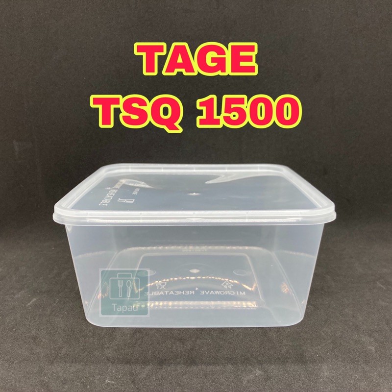 TAPAU - Square Disposable Plastic Food Container TAGE TSQ1500 [ 50sets± ...