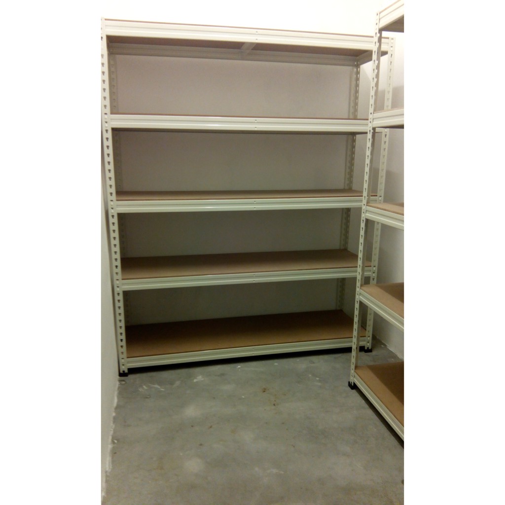 BOLTLESS RACK - 4 LEVELS - Series Heavy Duty - Beige White | Shopee ...