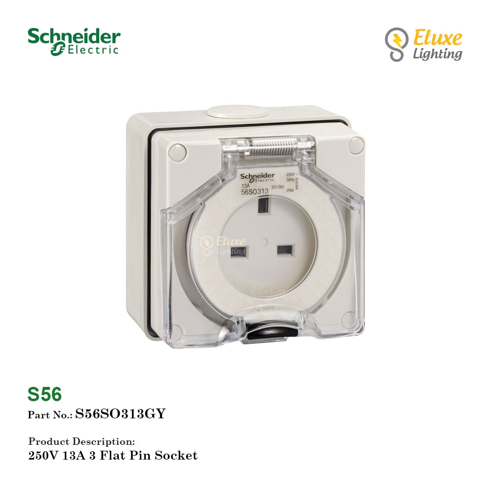 SCHNEIDER S56 SERIES S56C313GY/S56SO313GY SWITCHED SOCKETS | Shopee ...