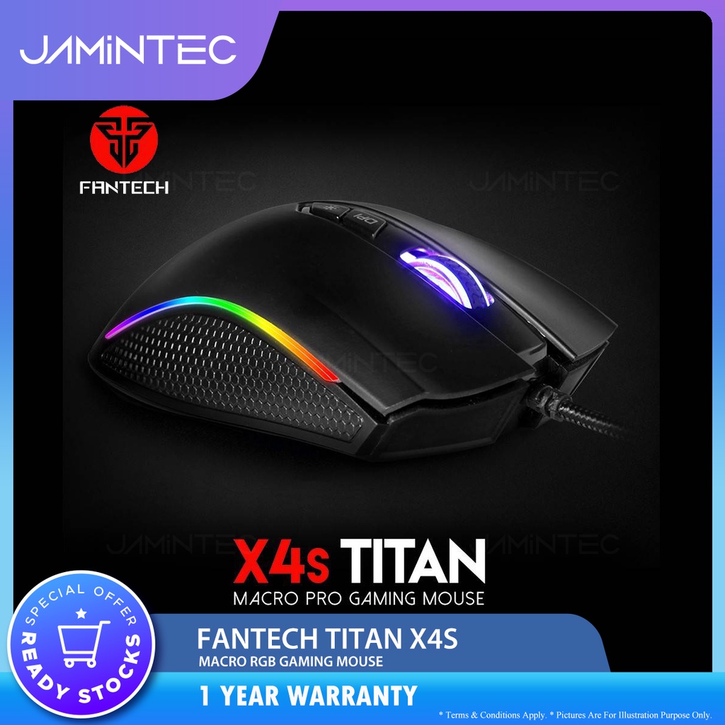 FANTECH TITAN X4S MACRO PRO RGB GAMING MOUSE 4800DPI GAMING MOUSE 6D ...
