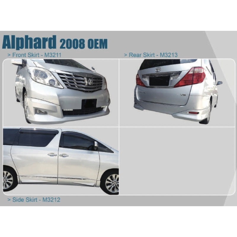 Toyota alphard anh20 2008 2009 2010 OEM Bodykit body kit front side ...