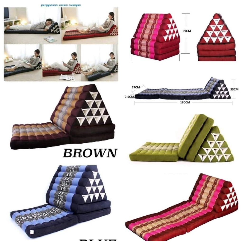 Tilam tidur lipat Tiga Segi Deco Kekabu asli Triangular folding ...