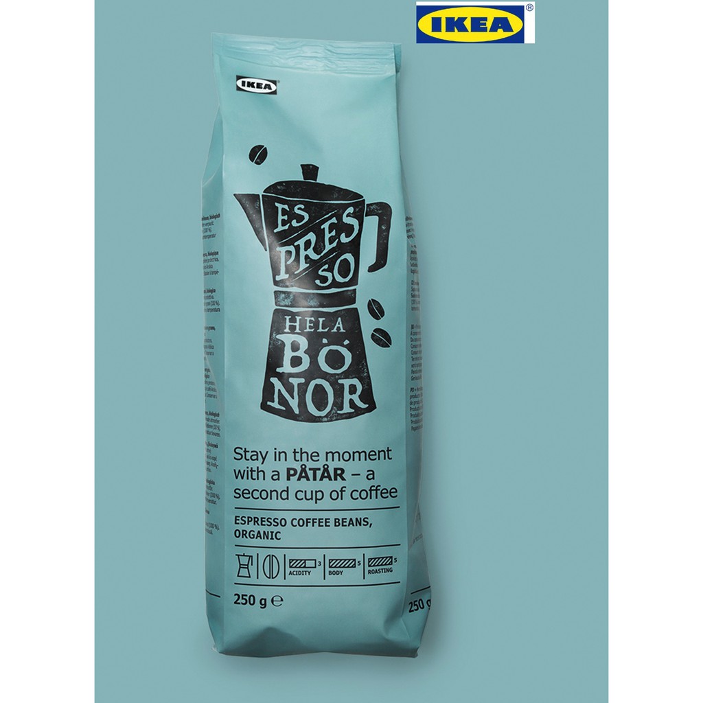 IKEA PÅTÅR PATAR Espresso organic coffee beans 250g 100 % Arabica beans ...