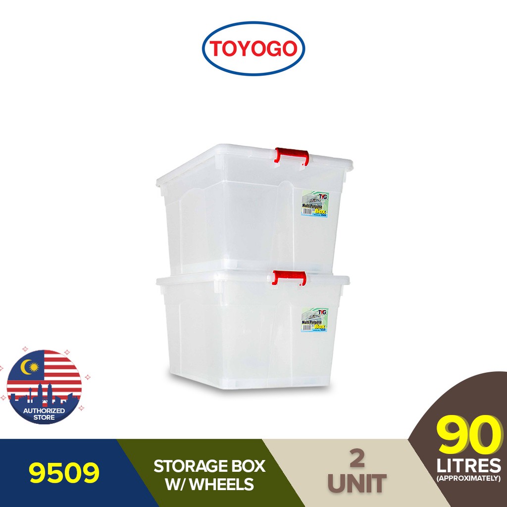 TOYOGO Large Storage Box with Lid - Translucent 9509 (79L) [2 units ...