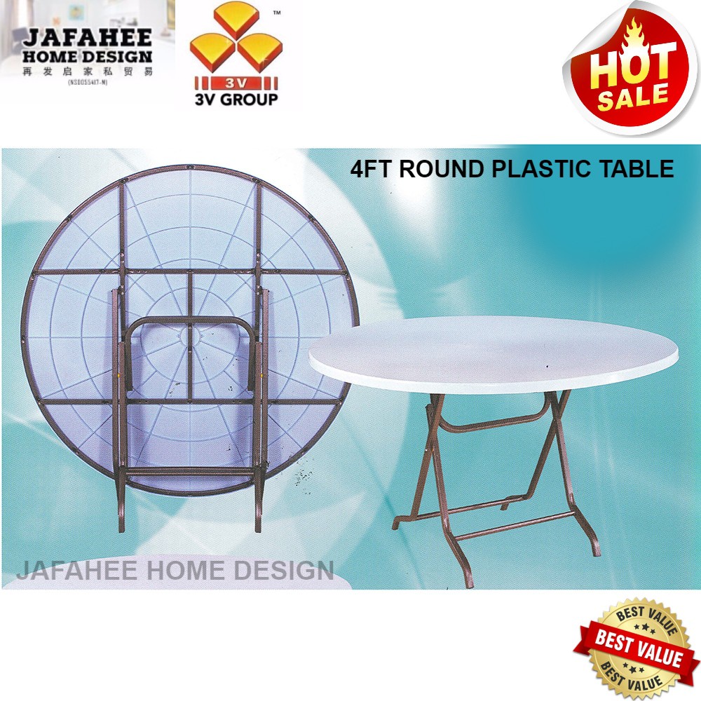 JFH (3V / Tube Home) 4 FEET Round Plastic Table / MEJA MAKAN BULAT ...