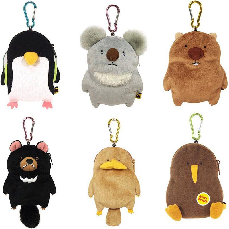 Korean Cartoon Animal Wombat Family Keychain Cute Coin Purse Plush Toy ...