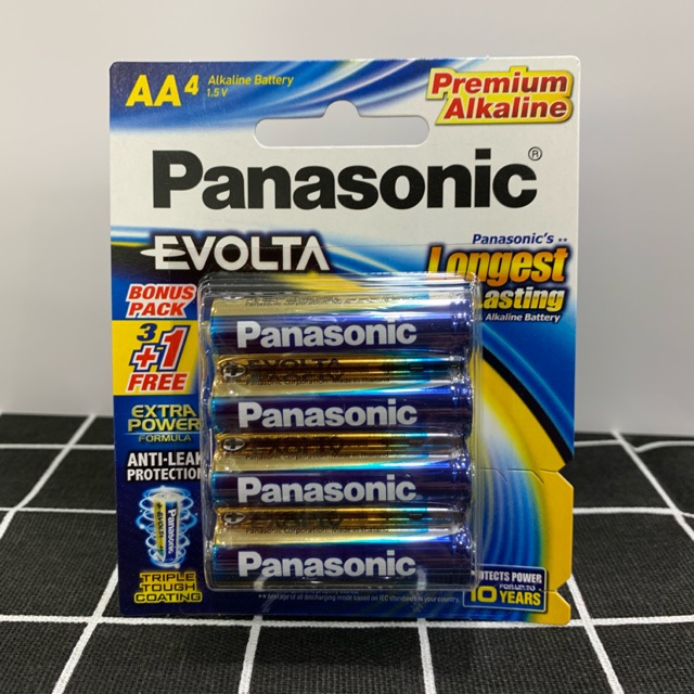 ICS Genuine Panasonic Evolta AA Battery 3+1 FREE BONUS PACK LR6 1.5V Battery-Premium Alkaline ...