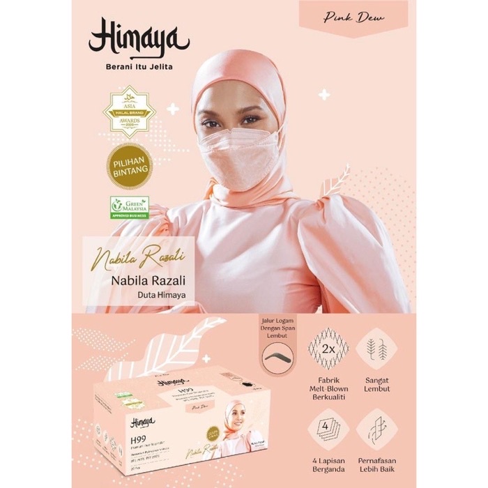 Himaya Premium Hijab Medical H99/4ply/3Ply Headloop Face Mask 20‘s/50's ...