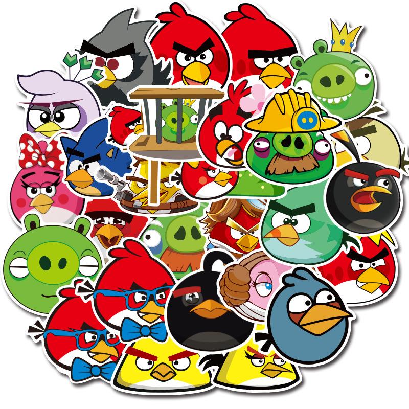 З♤100 cute Angry Birds adhesive paper car stickers mobile phone ...