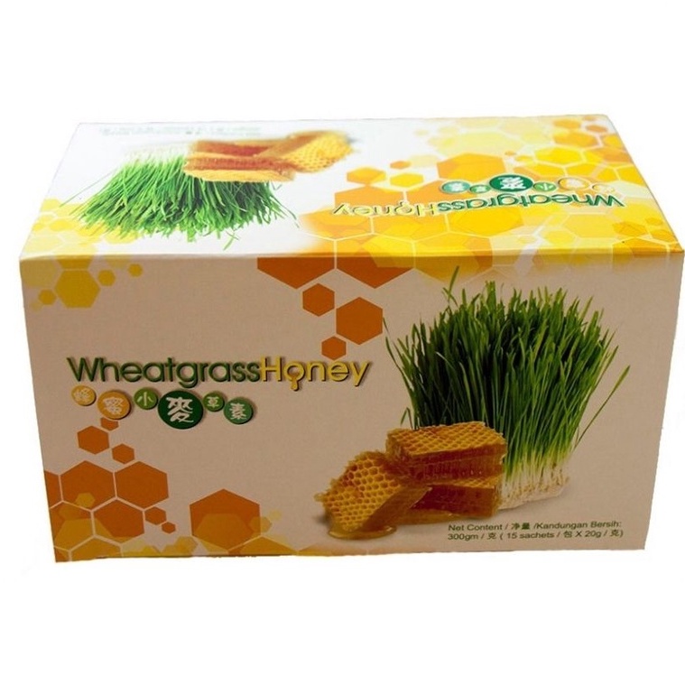 Wheatgrass Wheat Grass with Honey Powder in Sachets (15 sachets x 20g ...