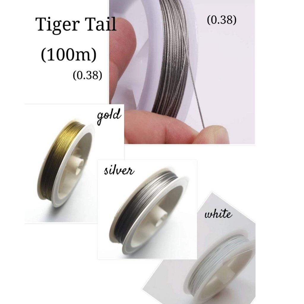 Tiger Tail 90meter, Wayar Lembut 0.38mm, Beading Wire Stainless Steel ...