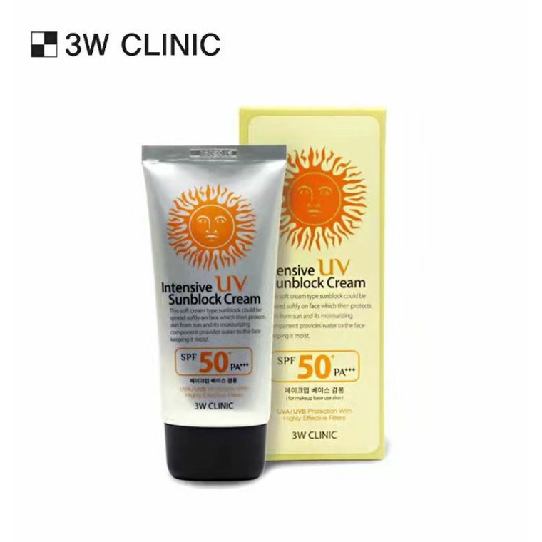 🔥🔥3W Clinic Sunblock Intensive UV Cream Refreshing Sunscreen Cream Anti ...