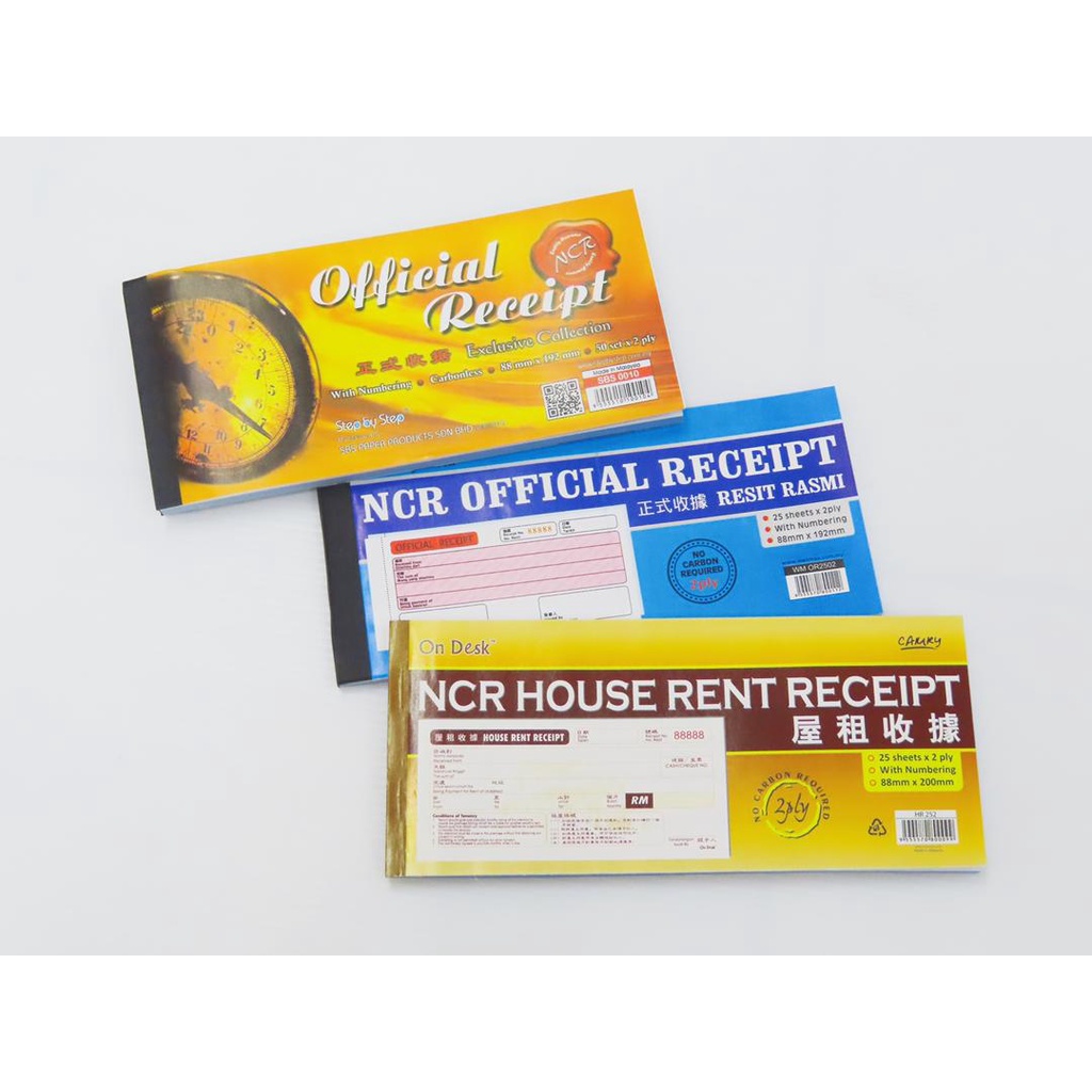 [READY STOCK] 2ply NCR Official Receipt Book/ 2ply NCR House Rent ...