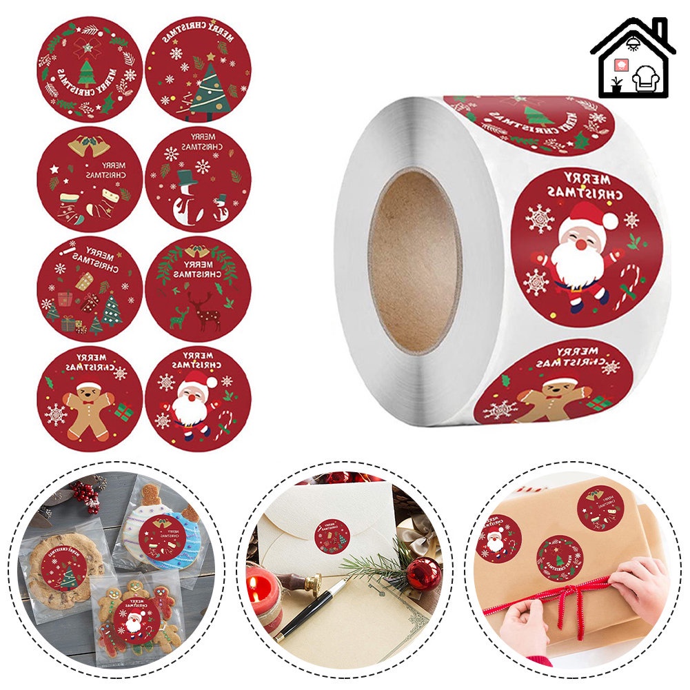 500Pcs Self Adhesive Cartoon Christmas Stickers / Santa Claus Snowman ...