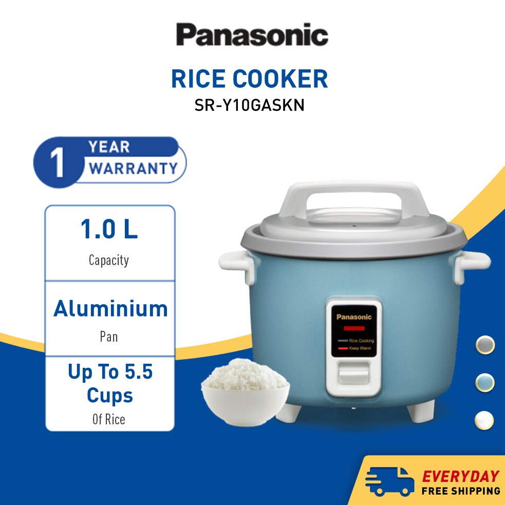 Panasonic Rice Cooker Sr-Y10G Conventional Small Mini Aluminium Pan Rust Proof (1.0L) Sr ...