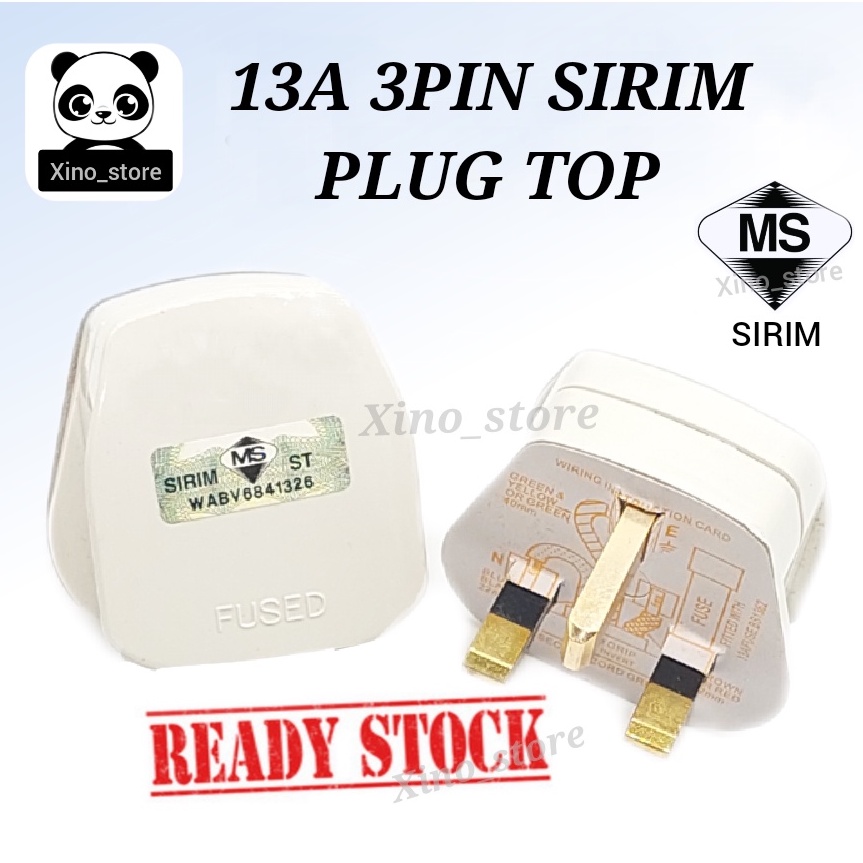 13Amp 3Pin Sirim Plug Top Kepala Plug Elektik 13Amp Sirim Approved ...