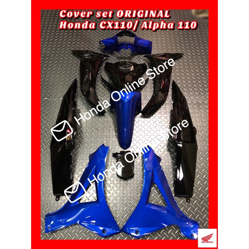 Cover Set Honda Wave Alpha CX110 [Biru Hitam] 100% Honda Original ...