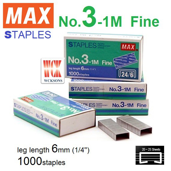 MAX STAPLES NO.3-1M ( 1000 STAPLES ) | Shopee Malaysia