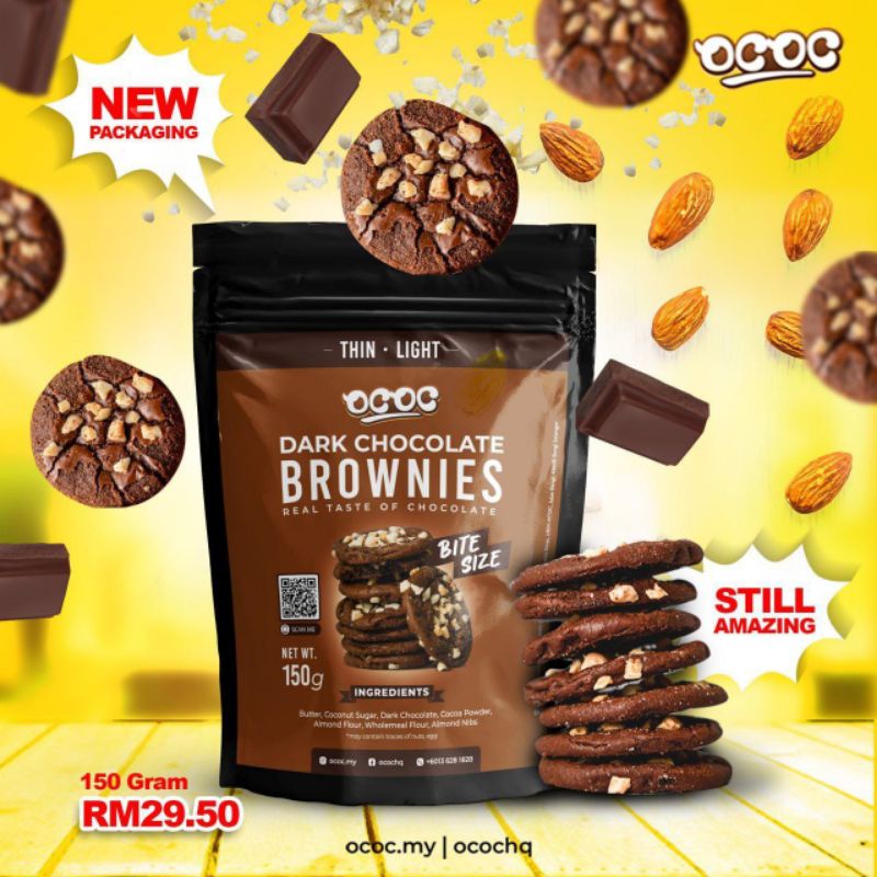 OCOC Dark Chocolate Brownies Crunchies Dr Rizal Sihat Sedap | Shopee ...