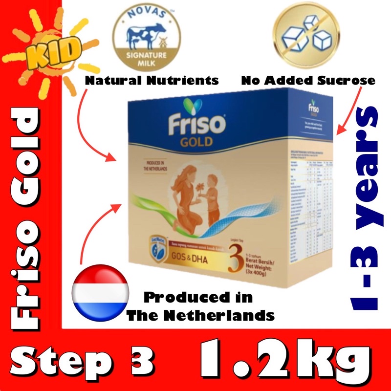 New Packing Friso Gold Step 3 (1-3year) - 1.2kg Exp:02/2026 | Shopee ...