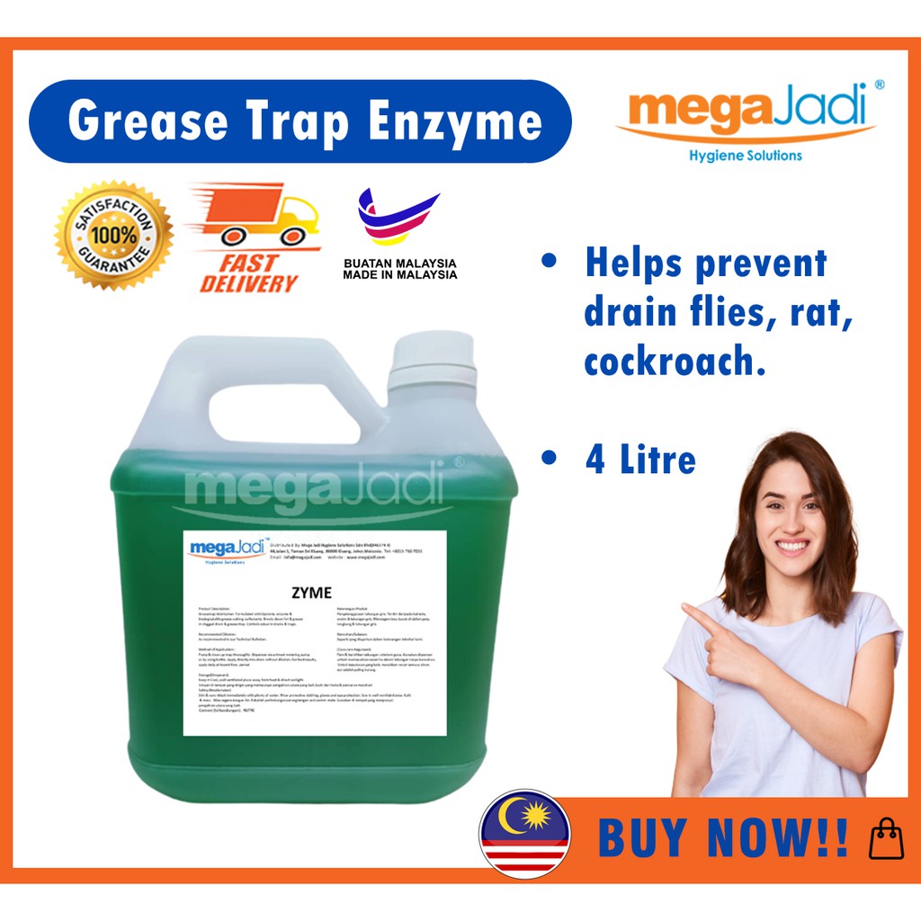 【4 Litre】Grease Trap Enzyme / Perangkap Minyak -Maintenance and ...