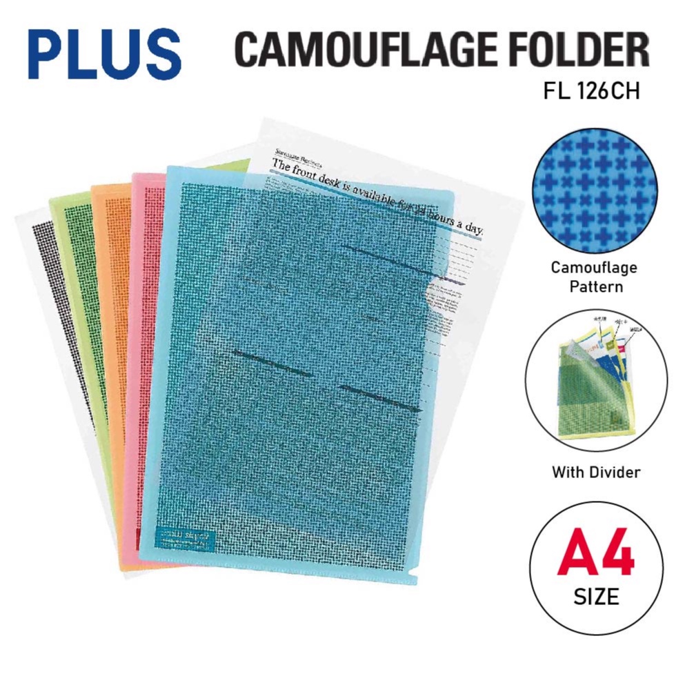 【PLUS】Camouflage File Folder with Divider FL-126CH | Shopee Malaysia