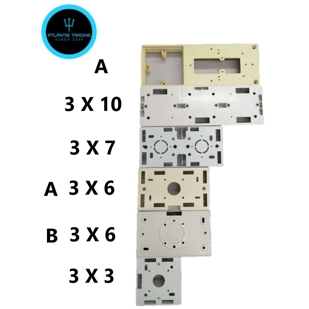 PVC Surface Nut Box Switch Base Switch Box Socket 3x3 / 3X6/ 3x7 / 3x10 ...