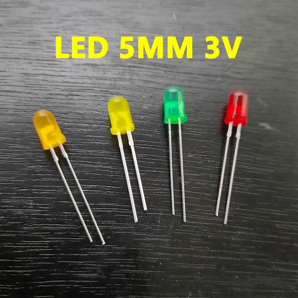 5MM 3V LED Red Green Yellow Orange Diffused Round Clear Color Changing ...