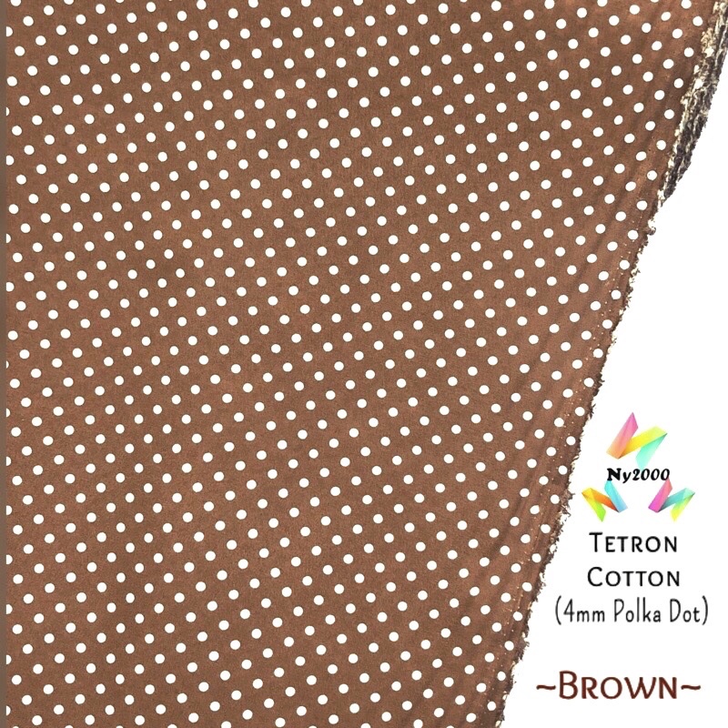 Kain Tetron Cotton TC (Polyester) Corak 4mm Polkadot (Bidang 48 inci ...