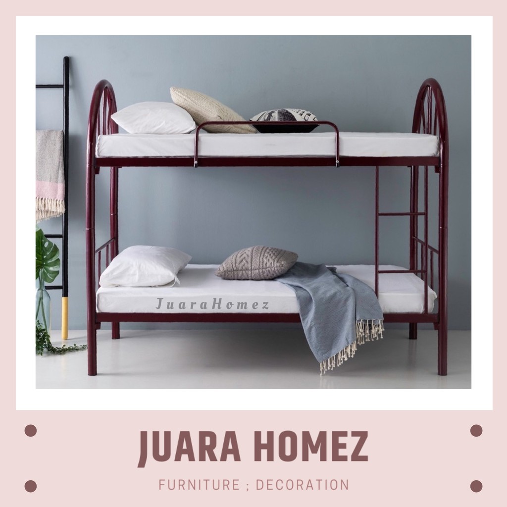 Double Decker Bed Frame / Powder Coat Metal Super Strong Double Decker ...