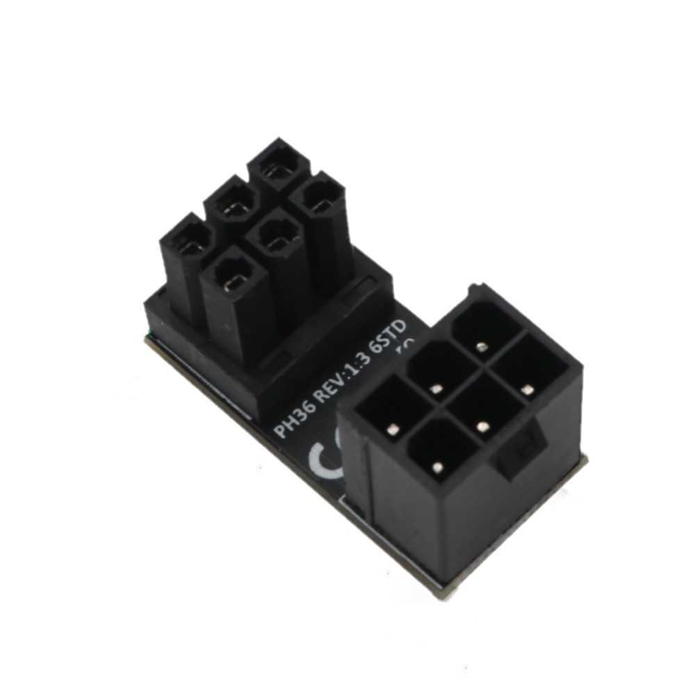 ATX 6 Pin U Turn 180 Degree Angle Connector Power Adapter Board for Desktop Graphics Card Works ...