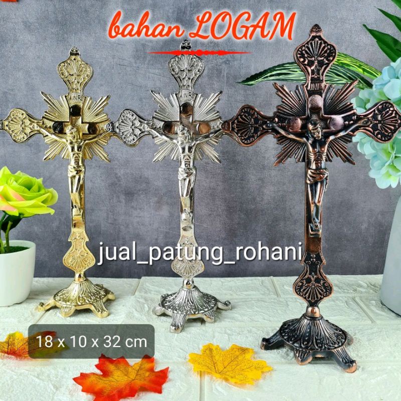 Metal Ray Sitting Cross 33 cm | Shopee Malaysia