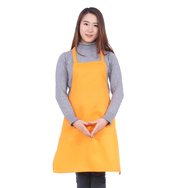 【Plain Colour Apron】 Unisex Hang Neck Kitchen Apron Coffee Shop Apron ...