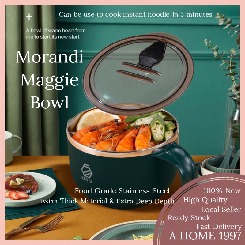 AHOME Instant Maggie Bowl Stainless Steel Noodle Bowls With Lid Cover ...