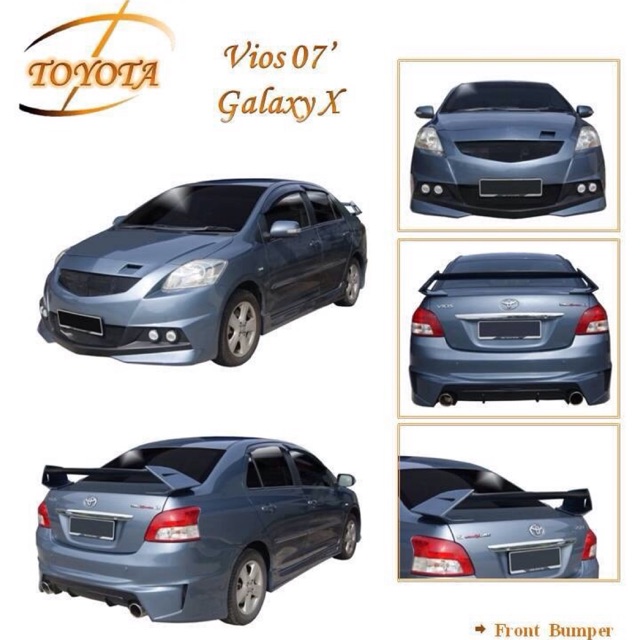 Toyota vios 2008 2009 2010 2011 2012 galaxy x Bodykit body kit front side rear skirt lip bumper boot trunk spoiler wing Shopee Malaysia
