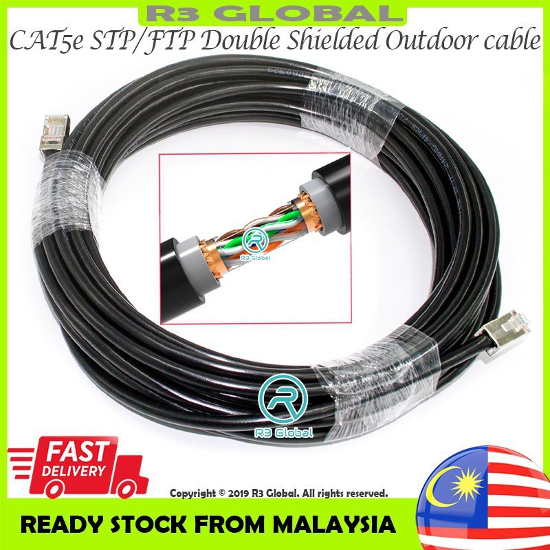 30m / 40m / 50m 60m 100m Outdoor Cat5e Cat 5e STP FTP LAN Network cable ...
