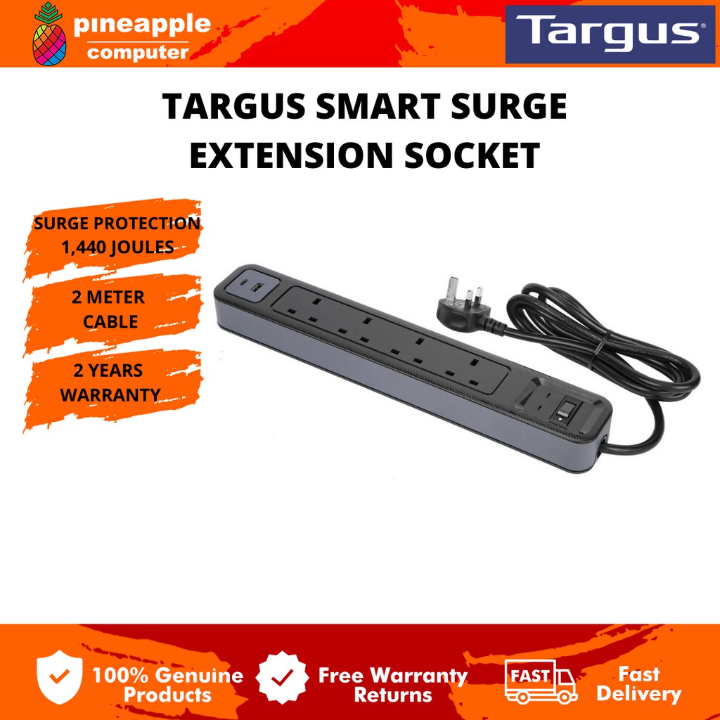 Targus Smart Surge 4 With 2 USB Port / USB HUB/ Smart Surge 6 With 4 ...