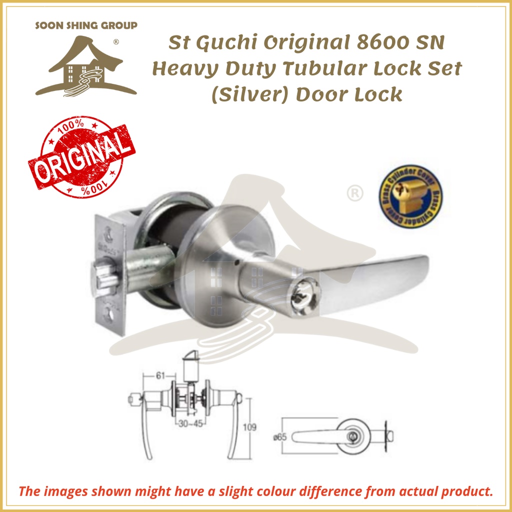 St Guchi Original 8600 SN Heavy Duty Tubular Lock Set (Silver) Kunci ...