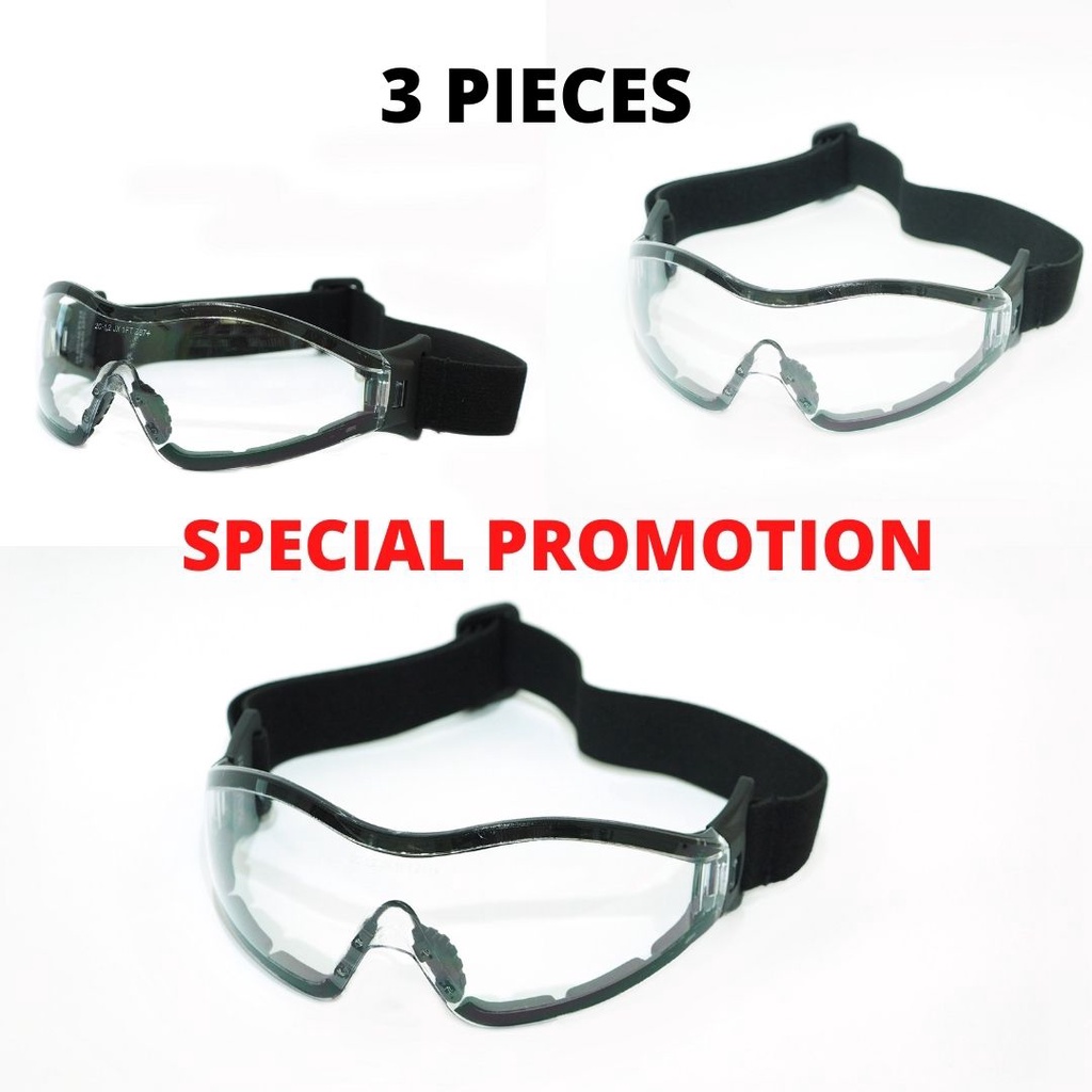 Safety Goggles Black Frames with Clear Glass - Safety Eyewear Goggle ...