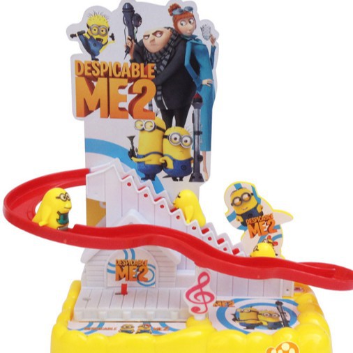 Minions Toy Page Track Car Climbs Up the Stairs Slides Electric Vibrato ...