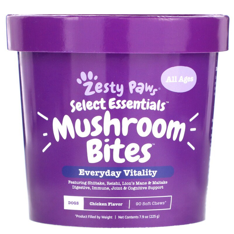 Zesty Paws, Mushroom Bites for Dogs, Everyday Vitality, All Ages ...
