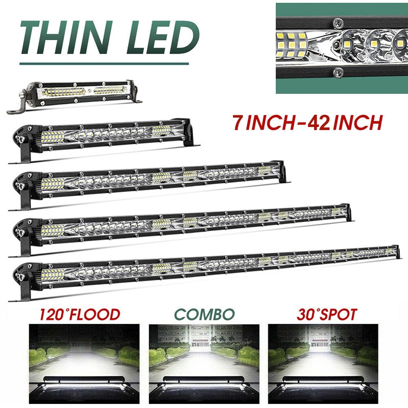 Slim 7-52 Inch LED Light Bar Off-Road 12V 24V LED Light Bar Car 4x4 ...