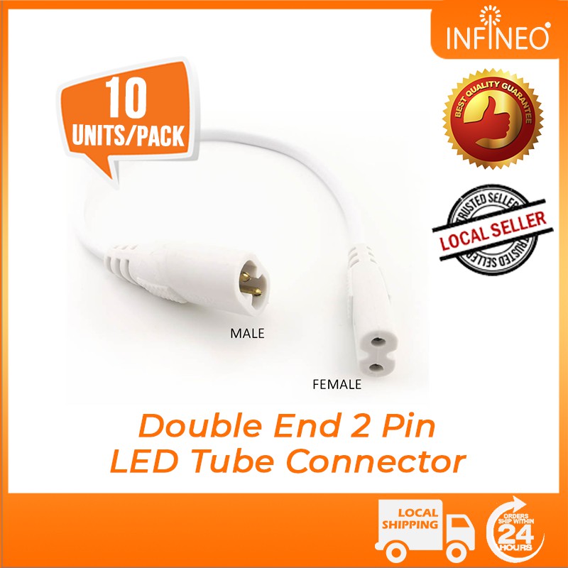 (10units/pack) LED Tube Connector 2 Pin Corner Line Male and Female ...