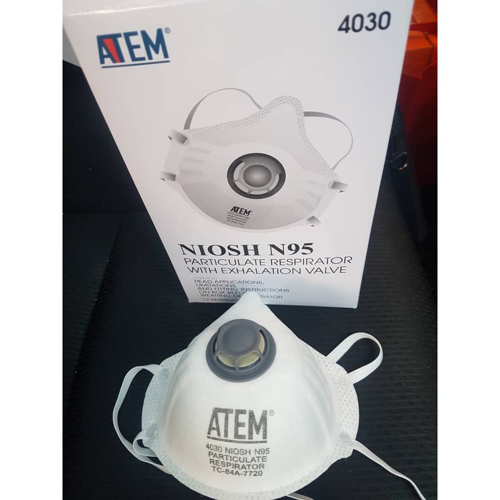 Atem 4030 N95 Molded Mask with Valve 1 Box 12 Pcs | Shopee Malaysia