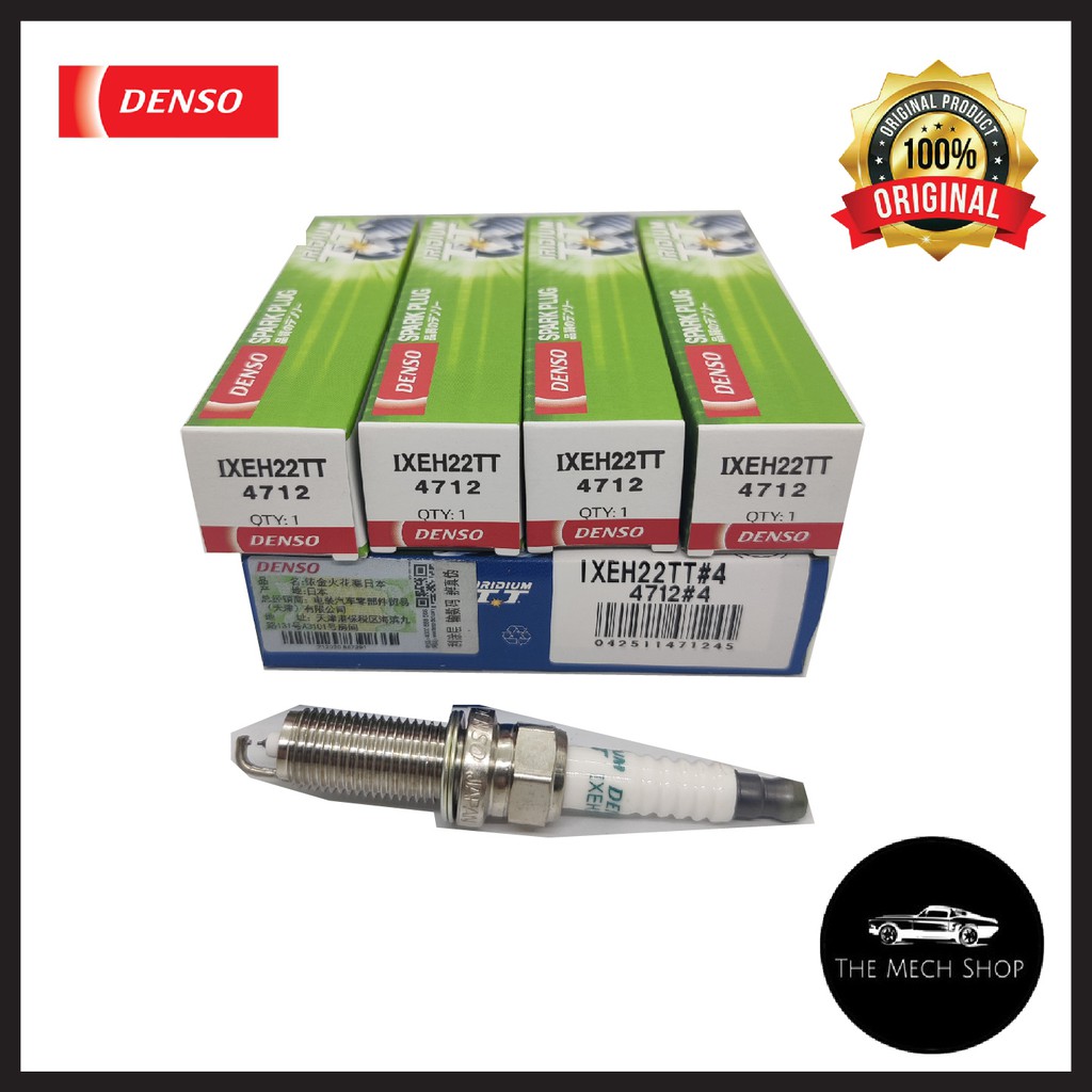 (100% Original) Denso Iridium TT Spark Plug 4712 (4PCS) IXEH22TT Preve ...