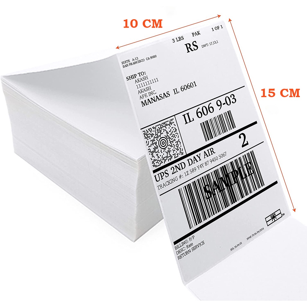 500pcs Thermal Sticker A6 Paper Roll Fold Stack Airway Bill Sticker ...